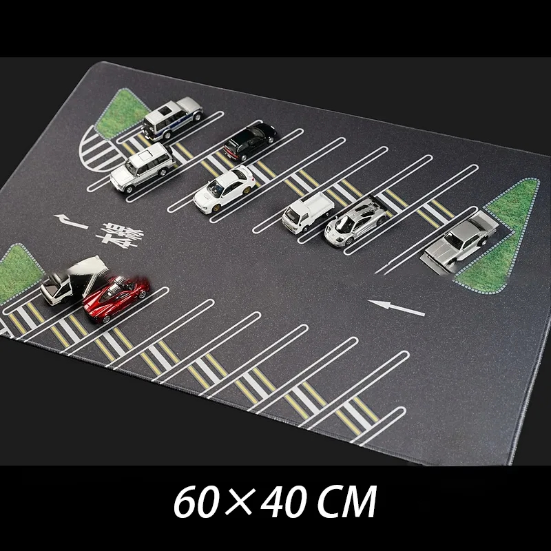 60*40CM Mouse Pad 1:64 Scale Road Scene Parking Lot Mat for Diecast Car ...