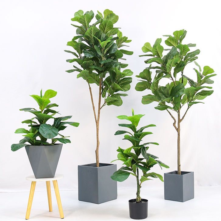 150cm Artificial Plant Artificial Fiddle Leaf Fig Tree with Pot Fake ...
