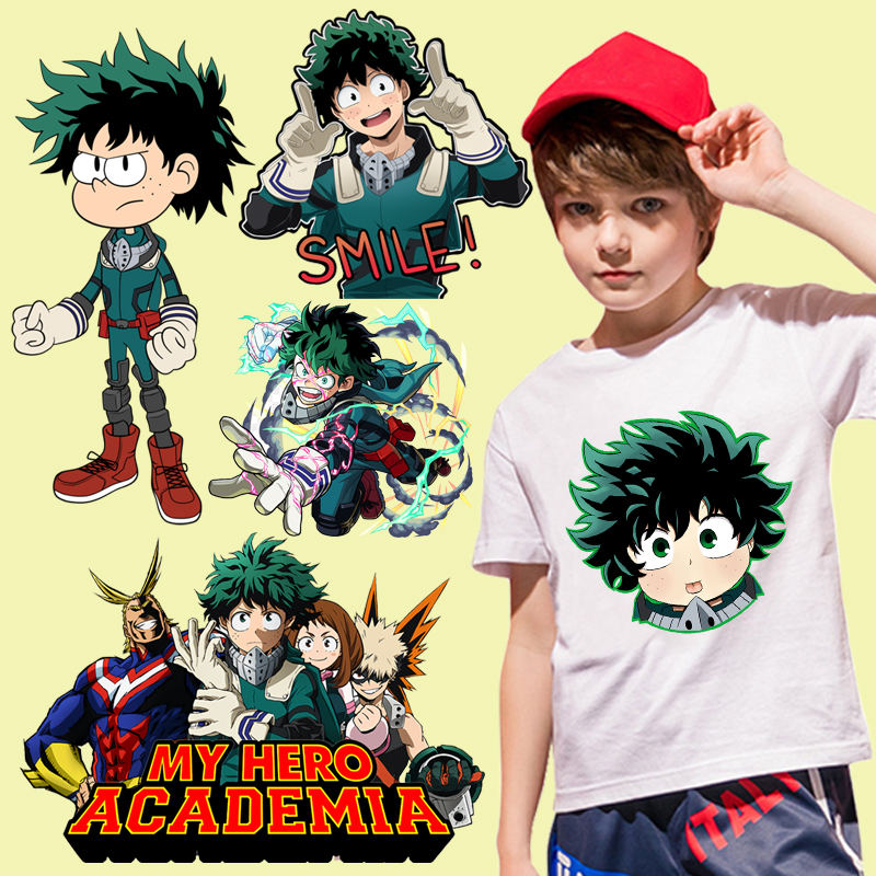My Hero Academia Heat Transfer Sticker Anime Deku Boy Clothes DIY ...