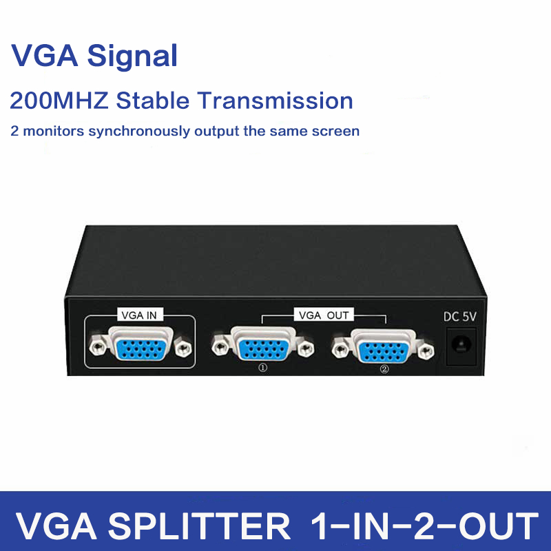 VGA splitter | 1X2 1X4 VGA interface splitter VGA adapter VGA audio and ...