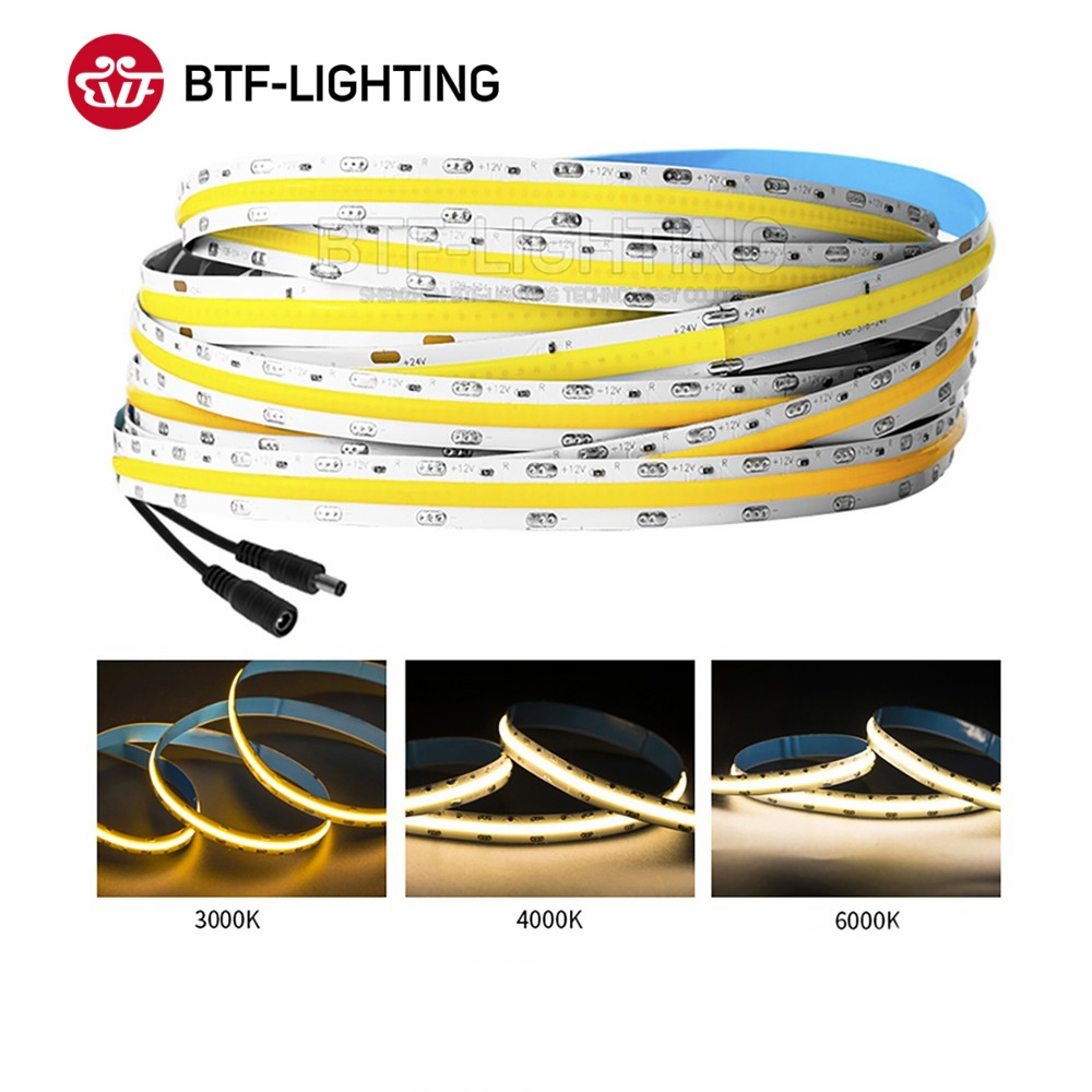 【Ready Stock】0.5m-5m FCOB FOB COB Flexible LED Strip Tape 528 LEDs/m ...