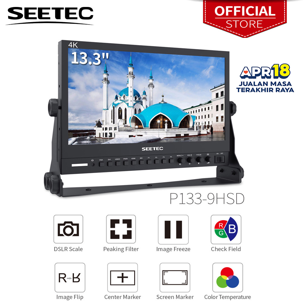 SEETEC P133-9HSD 13.3 Inch Camera Monitor Pro Broadcast 4K Ultra HD ...