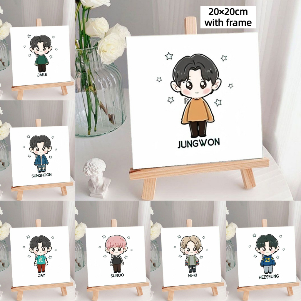 DROFE Paint By Number Enhypen Numbers Painting Diy Gift With Frame ...