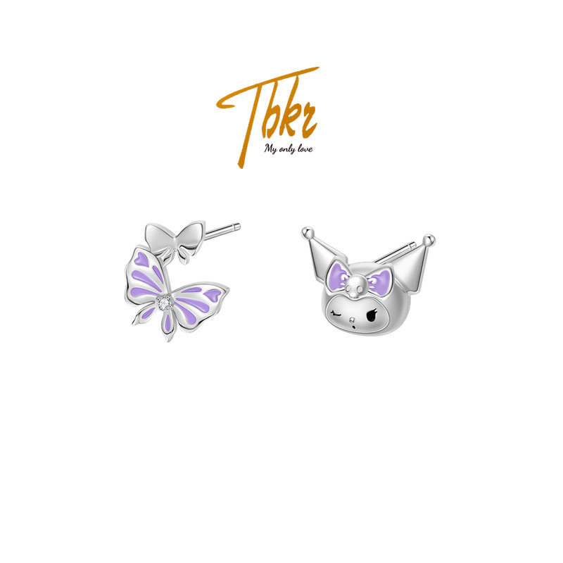 Tbki Sanrio Kuromi Earrings Girls Niche Premium Art Student Earrings ...