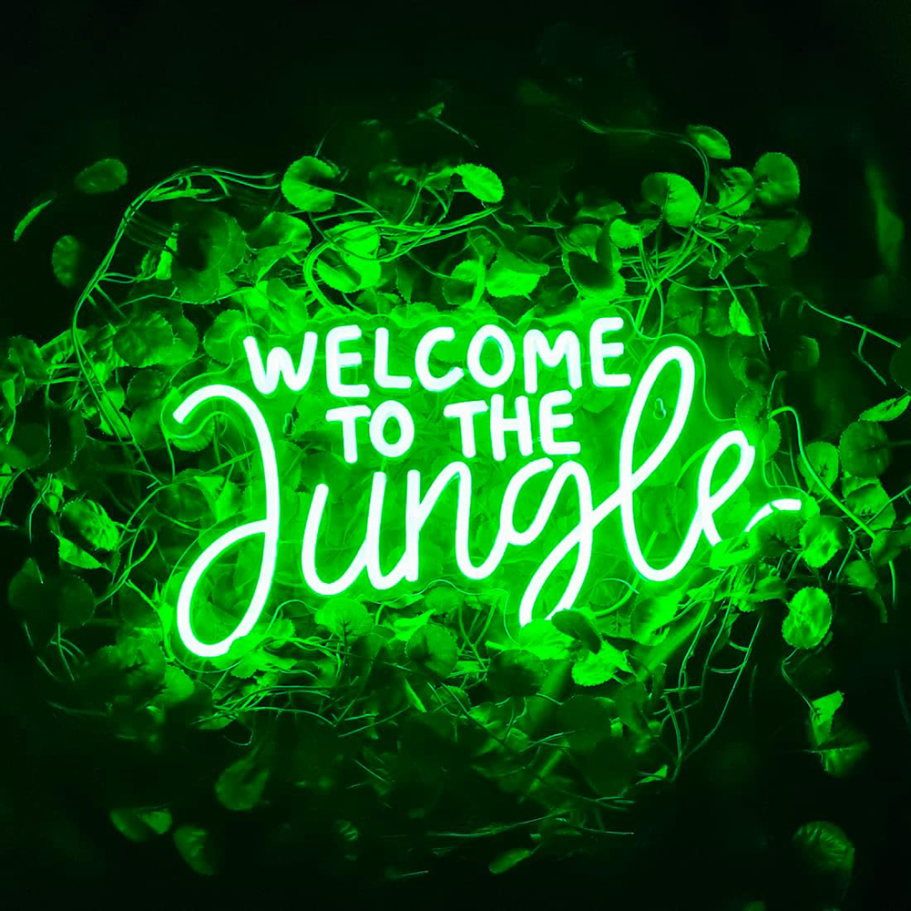 Welcome to the Jungle Neon Sign Home Wall Decor LED Neon Light Wall ...