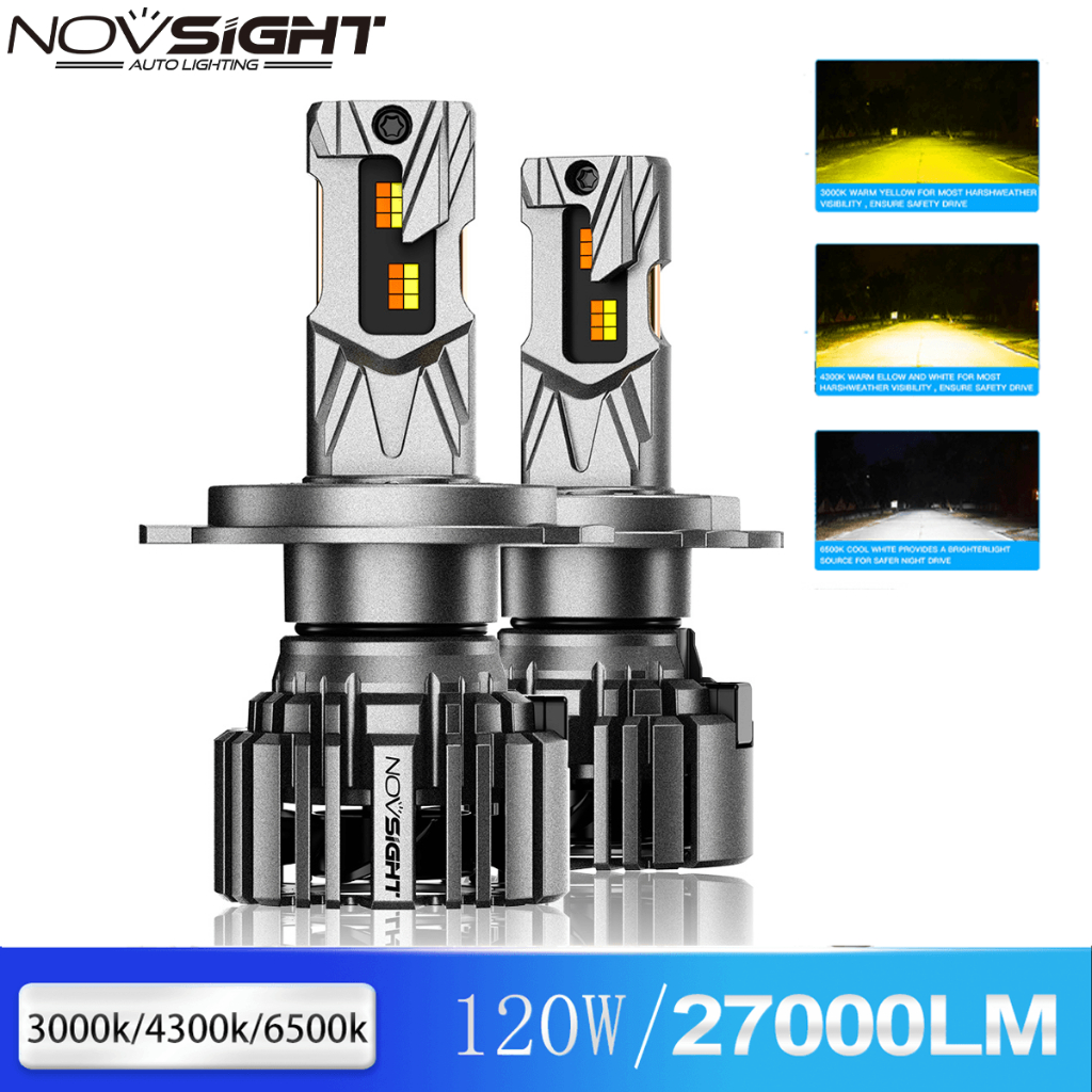 Novsight LED car headlight N73T H4 3000k 4300k 6500k super bright three ...