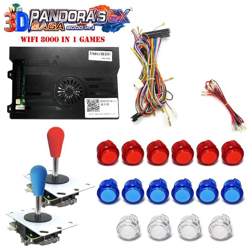 SQ ARCADE Pandora Saga EX 8000 in 1 Jamma Arcade DIY Kit Happ Push ...
