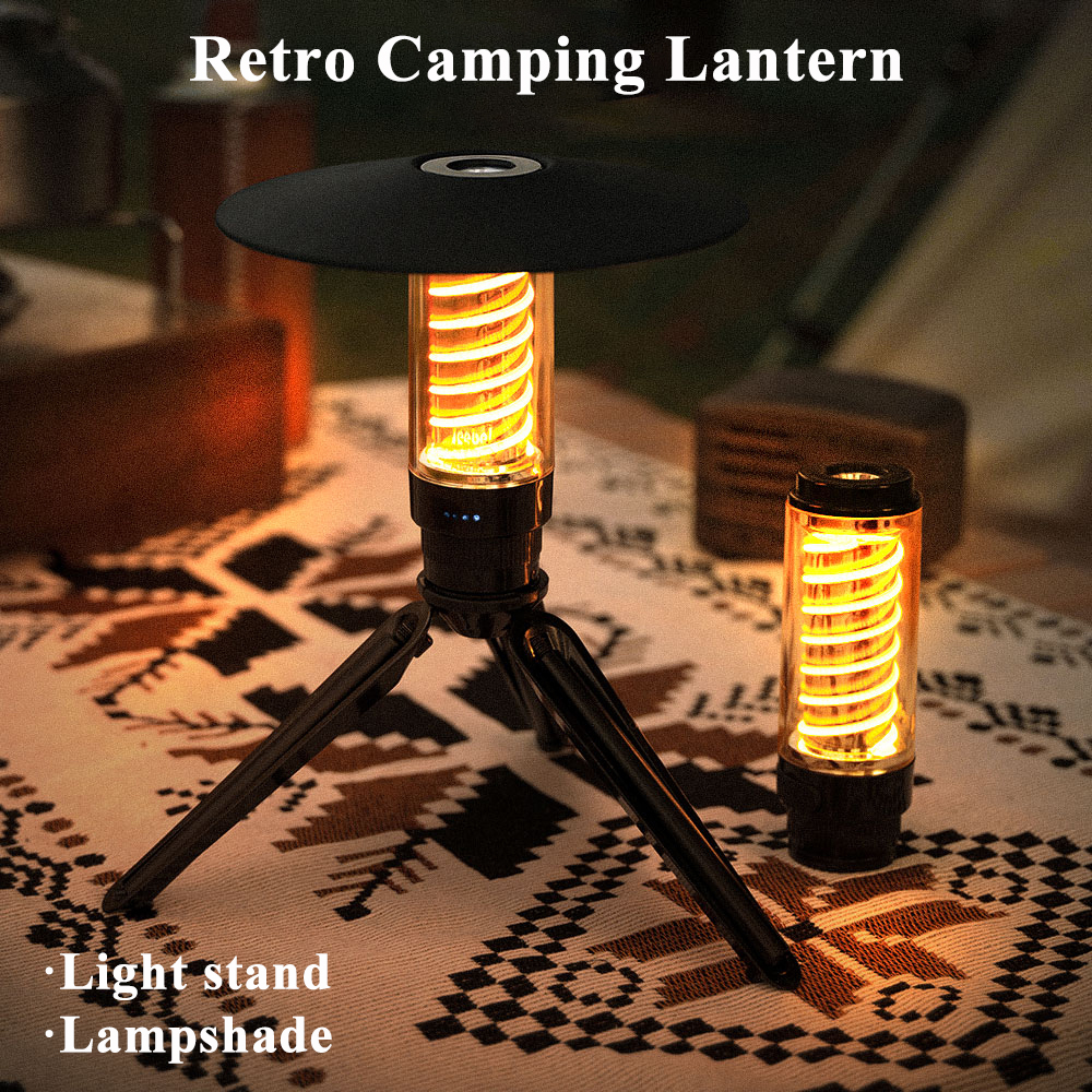 Retro Camping Light Rechargeable, Super Bright LED Flashlight ...