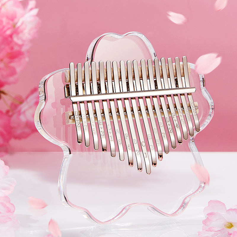 17/21 keys Kalimba Cherry Blossom acrylic Thumb Piano Acoustic Finger ...
