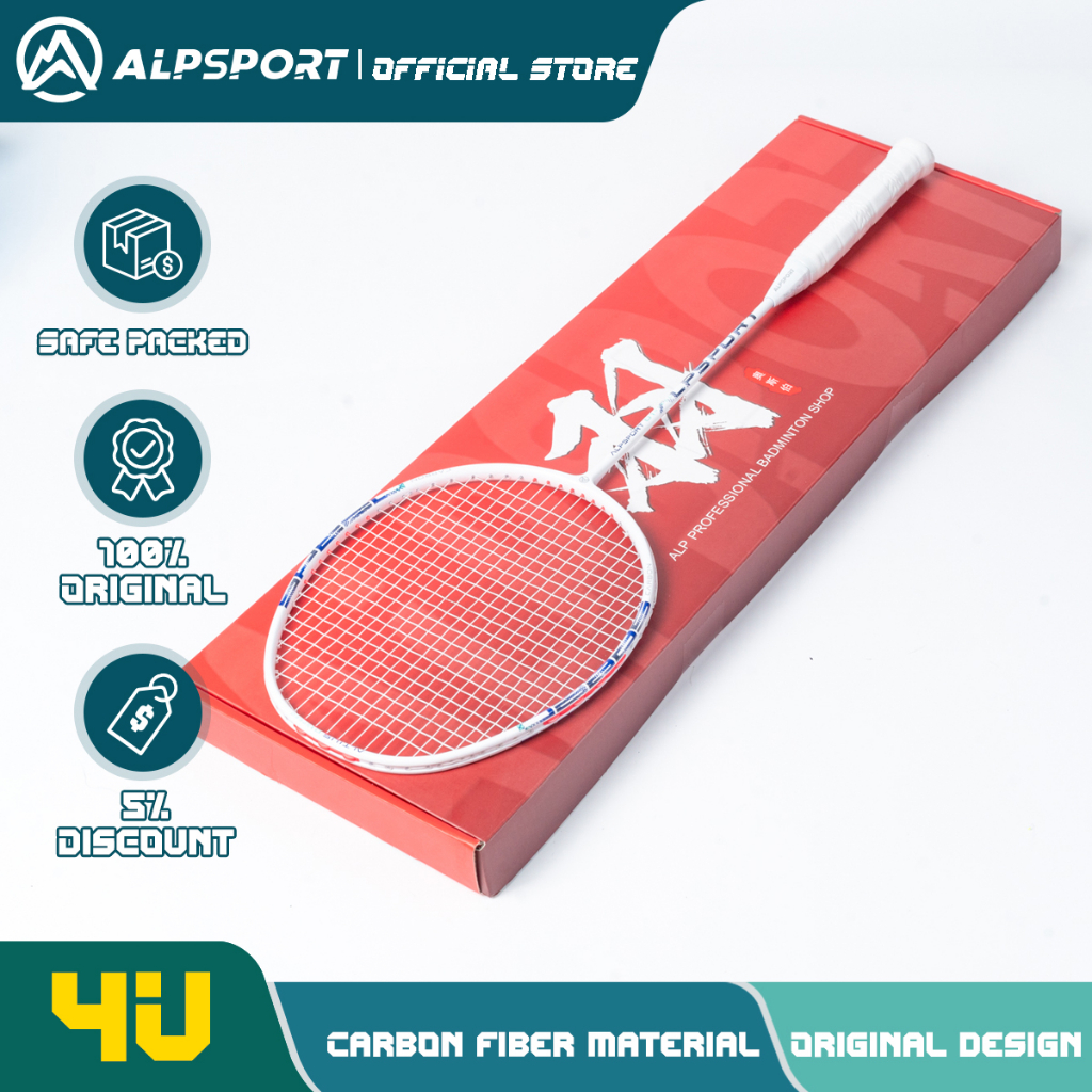 Alpsport 01 Speed Professional Badminton Racket 4u G5 Max 30 Lbs 100% ...