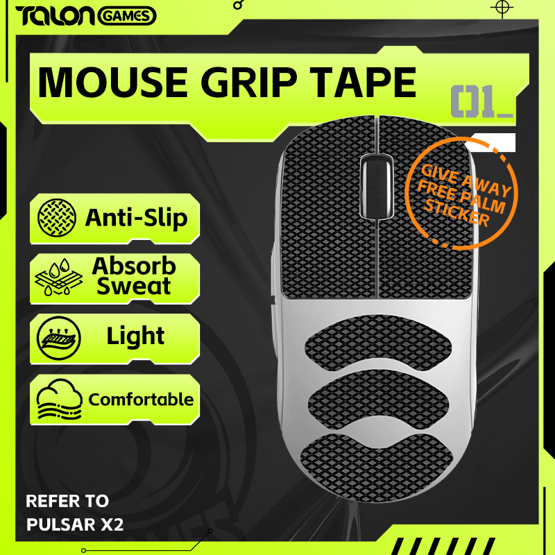 TALONGAMES Mouse Grip Tape for Pulsar X2 Wireless Mouse,Palm Sweat ...