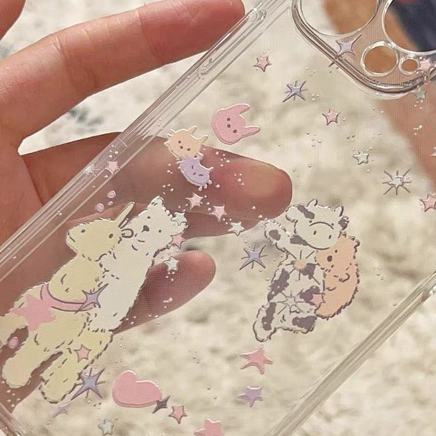Mobile phone shell protective shell suitable for iPhone cute star ...