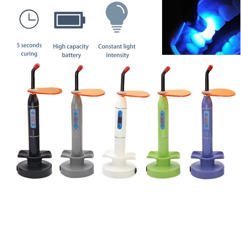 1 set dental wireless LED curing light lamp 5W cure resin machine ...