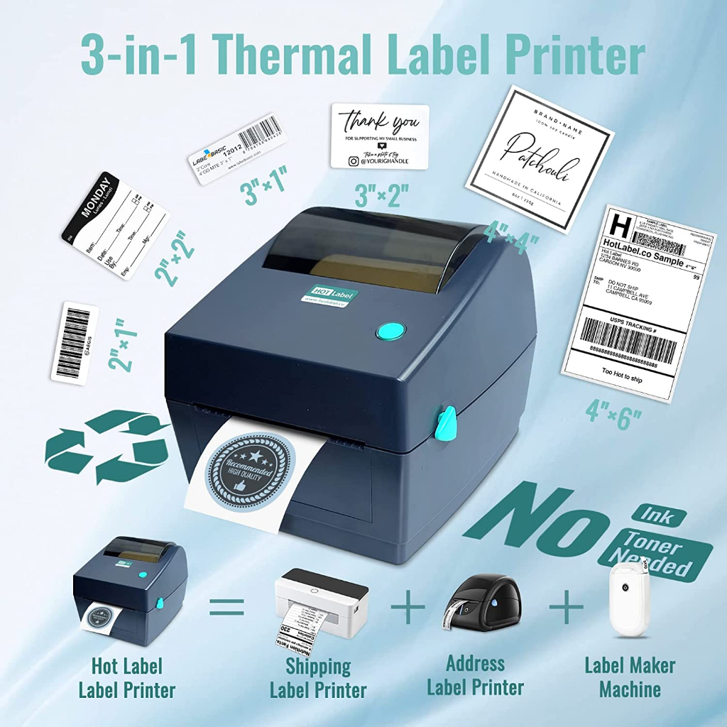 Thermal printer air Waybill XP-460B Barcode Shipping Label bluetooth ...