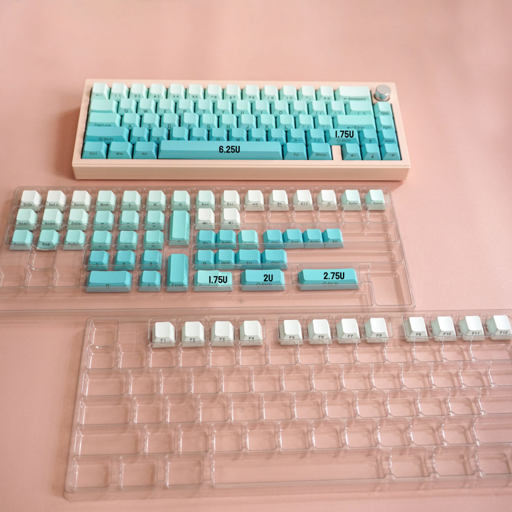 Cyan Gradient Keycaps PBT Dye-sub Cherry Profile Keycap Custom Keycaps ...