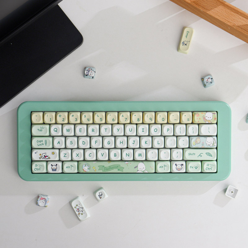 Pochacco Cute dog 148 key PBT Keycaps Dye sublimation moa profile For ...