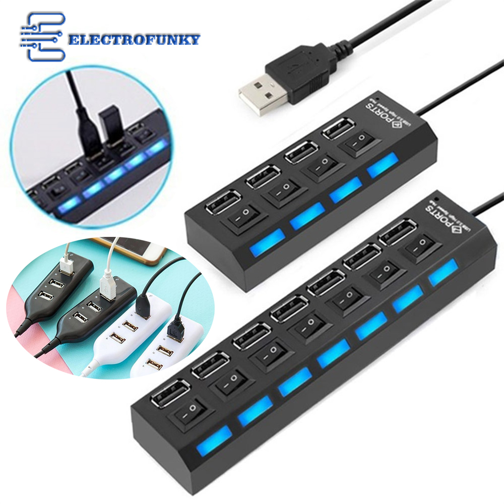 4 Ports 7 Ports USB Hub 2.0 With ON/OFF LED Switch USB Splitter ... 4 Ports 7 Ports USB Hub 2.0 With ON/OFF LED Switch USB Splitter ...