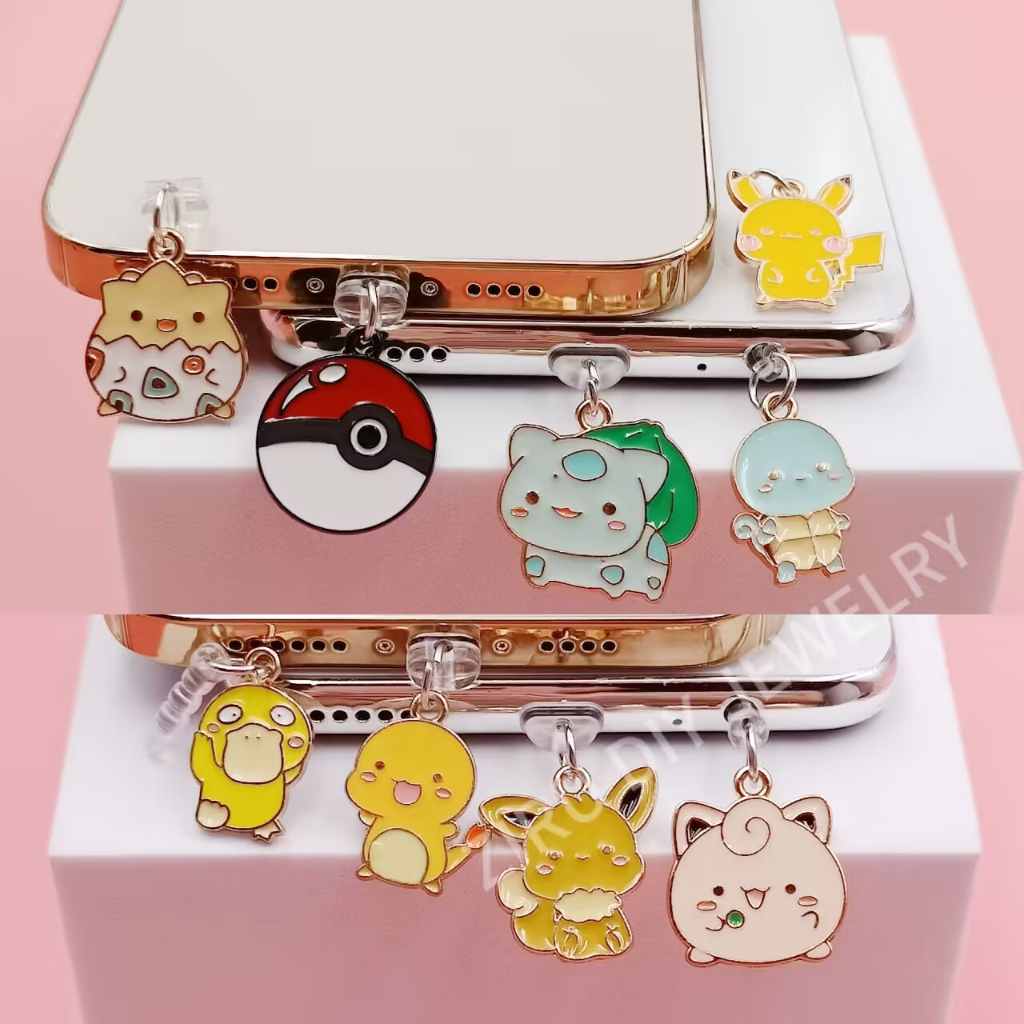 Pokemon iphone Charging Port Cover Anime Pocket Monster Phone Anti-dust ...