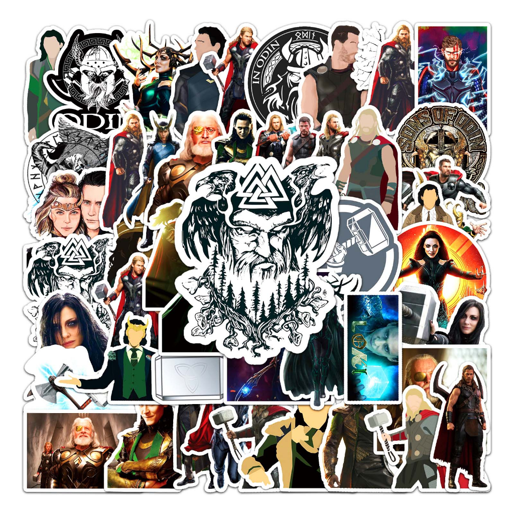 50pcs Cool Marvel Stickers Loki The God of Thunder Stickers For laptops ...