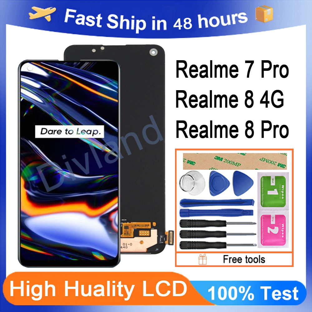 6.4 inch AMOLED Realme 7 Pro 8 Pro LCD Display Touch Screen Digitizer ...