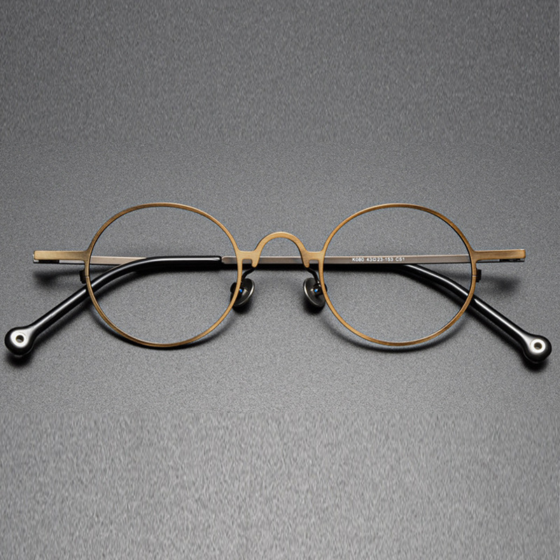 Fashion Handmade Titanium Eyeglasses Frame Men Women Retro Round Myopia ...