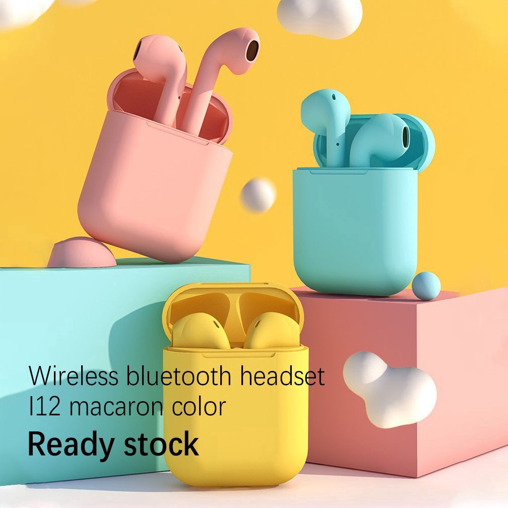 TWS 5.0 Bluetooth Headset i12 inPodTouch Headphone Button Wireless ...