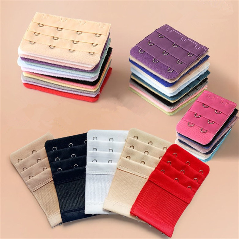 Women Back Bra Elastic Band Extender Straps 2/3/4 Hooks 3 Rows ...