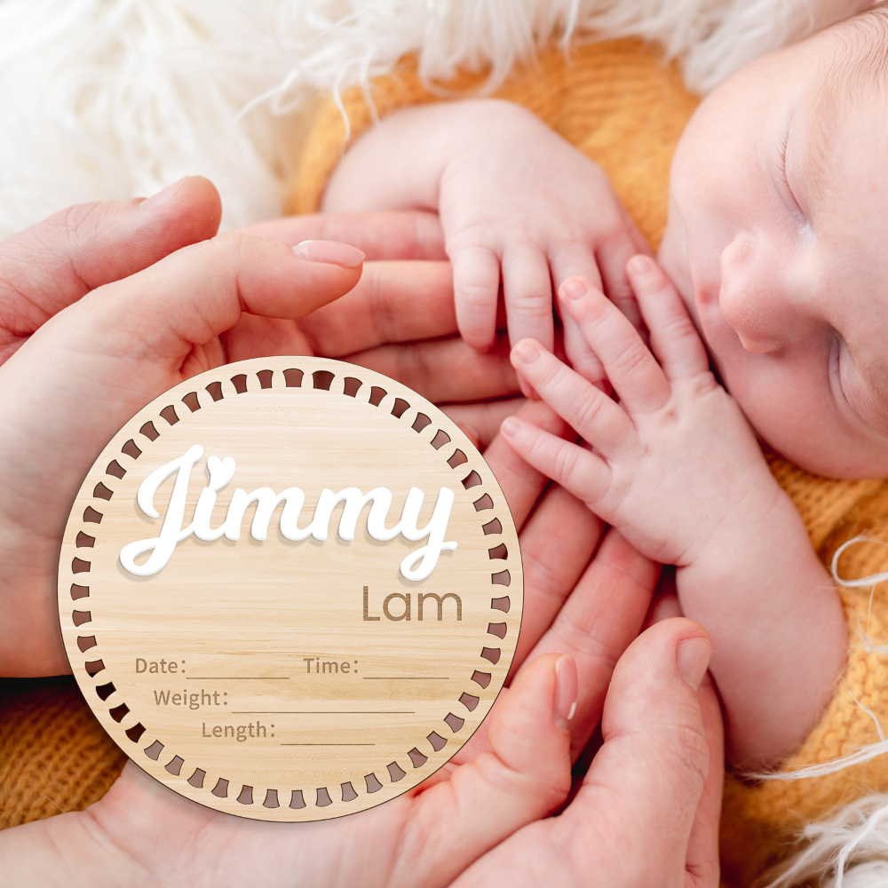 Personalized Baby Shower Decor Birth Stat Sign for Newborn Baby Wooden ...
