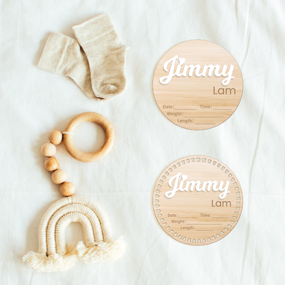 Personalized Baby Shower Decor Birth Stat Sign for Newborn Baby Wooden ...