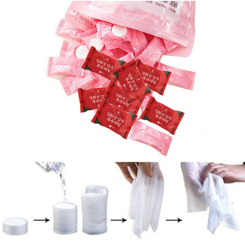 READY STOCK Compressed Candy Towel Disposable Cleansing Cotton Makeup ...