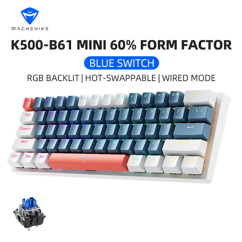 Machenike K500 B61 Wired Mechanical Keyboard 60% Keys Hot-Swappable Rgb ...