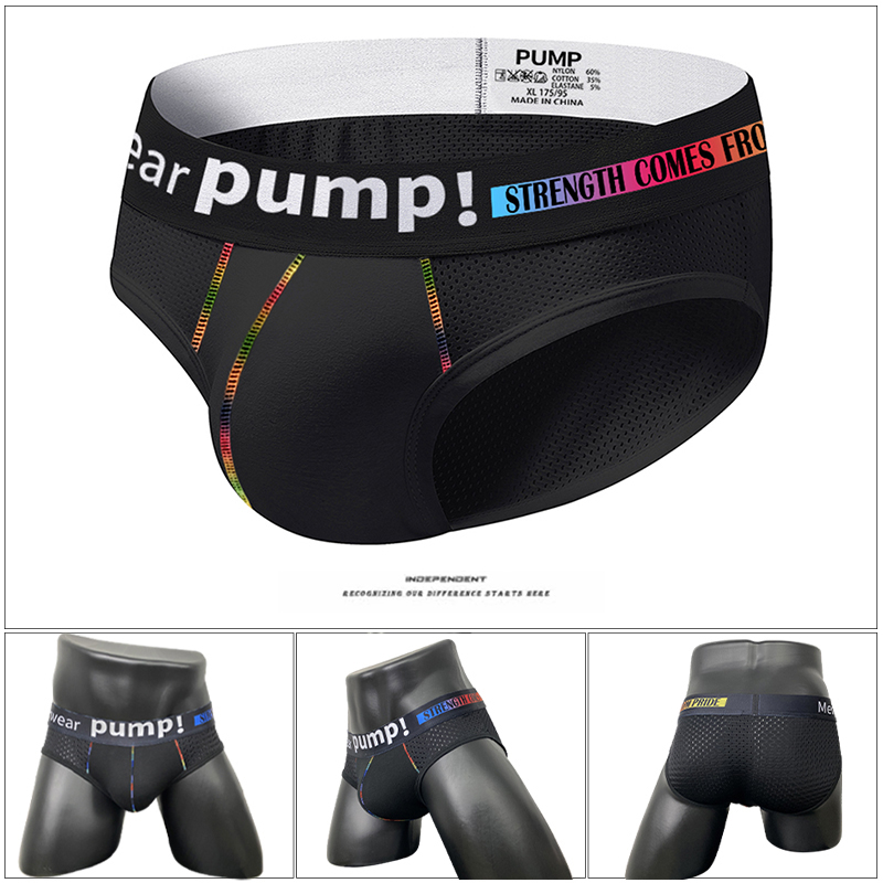 PUMP Fashion Mesh Underwear Man Brief Soft Slip Low Waist Men's Panties ...