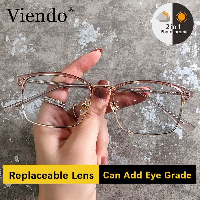 Cassie Photochromic Anti Radiation Eye Graded Glasses For Women Men ...