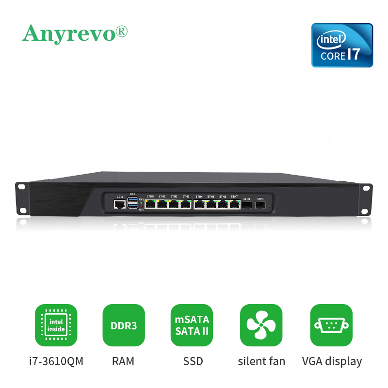 1U Standard 19-inch Rack Mount Ethernet Firewall Network Security VPN ...