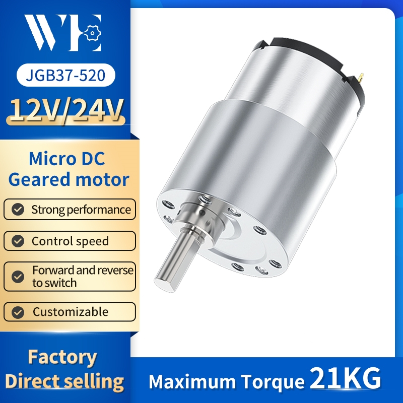 JGB37-520 Micro DC Reduction Gear Brushed Motor 6V/12V/24V Forward And Reverse Adjustable Speed ...