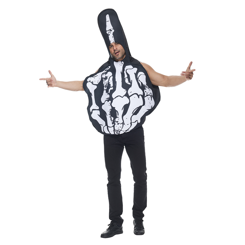 COD Men Skeleton Bodysuit Costume Adult Halloween Skull Bone Finger ...