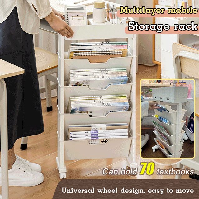 Multilayer mobile storage rack Tidy Up with the Multitier Bookshelf for ...