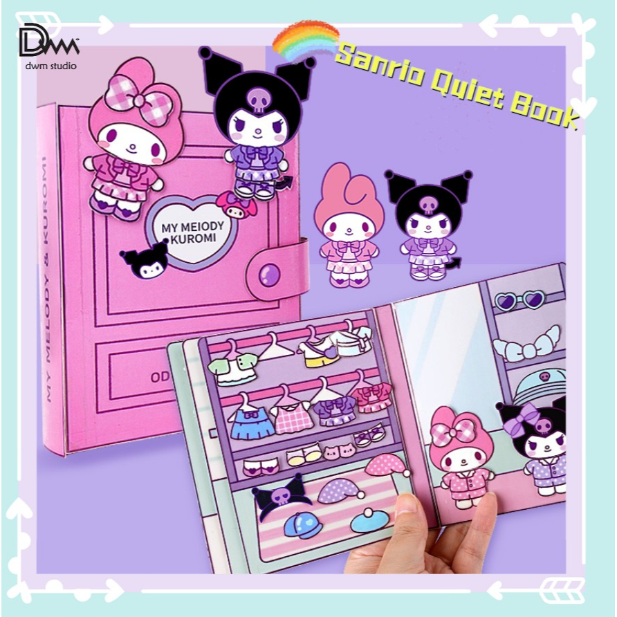 DIY Sanrio Quiet Book Doudou Book Educational Kuromi Homemade Book Melody Quiet Book Children ...