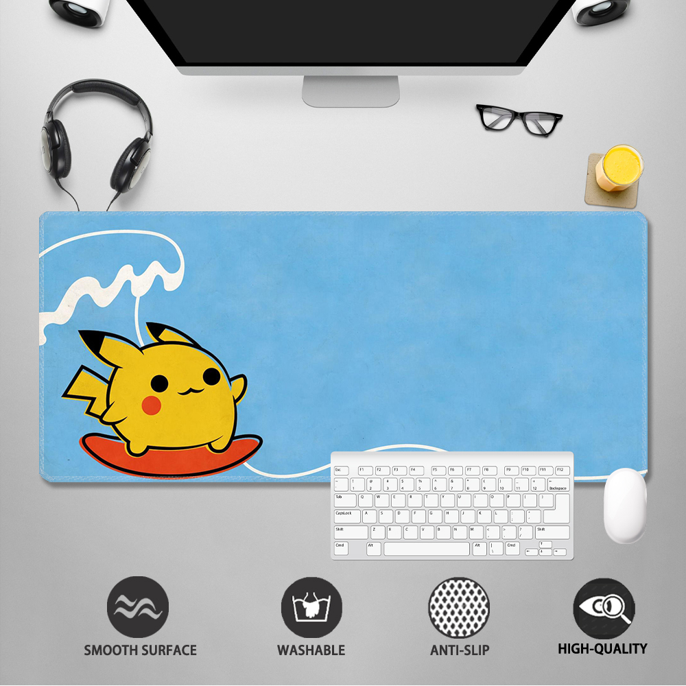 Mouse Pad Pikachu Surfing Large Cartoon Cute Desk Pad Student Study ...