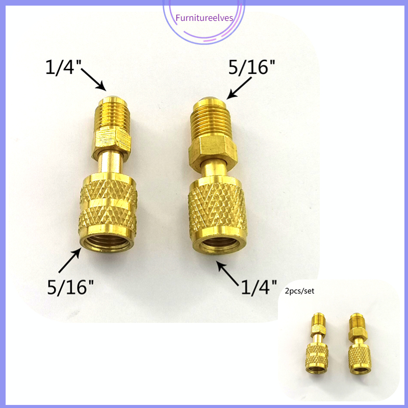 2 Pieces. Refrigerant R410/R32/R22 Adapter Straight 1/4 X 5/16 SAE For ...