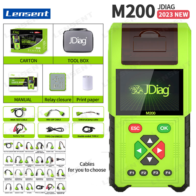 Lensent JDiag M200 Moto Scanner D87 D88 CO idle speed adjustment ABS ...