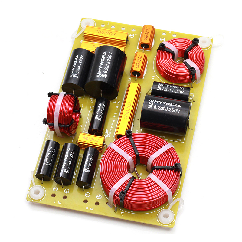 1Pcs 2 Way HiFi Audio Treble Bass 2 Units Crossover Speaker Frequency ...