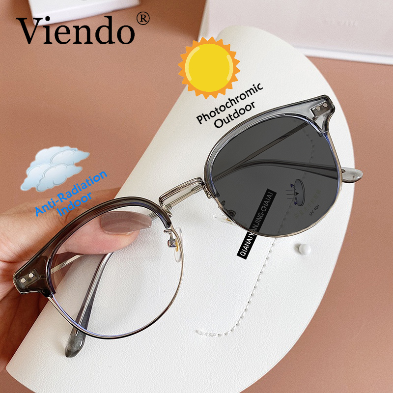 Photochromic Anti Radiation Eyeglasses For Women Men Replaceable Lens ...