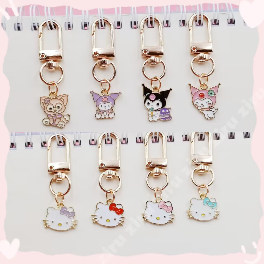 Anime Cute Kitty Cat Keychain Cartoon Little Kuromi Car key Ring ...
