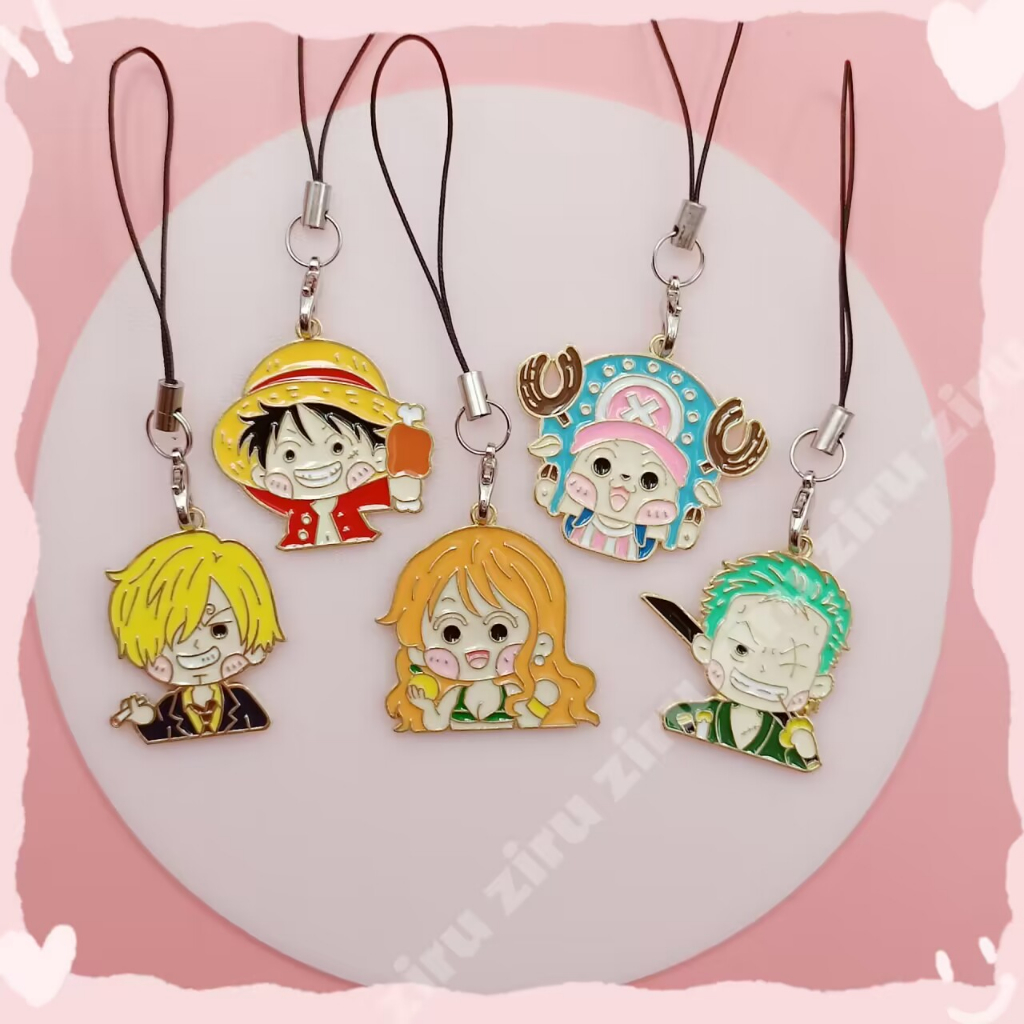 Anime One Piece Enamel Pendant Luffy Alloy Accessories Key Chain ...