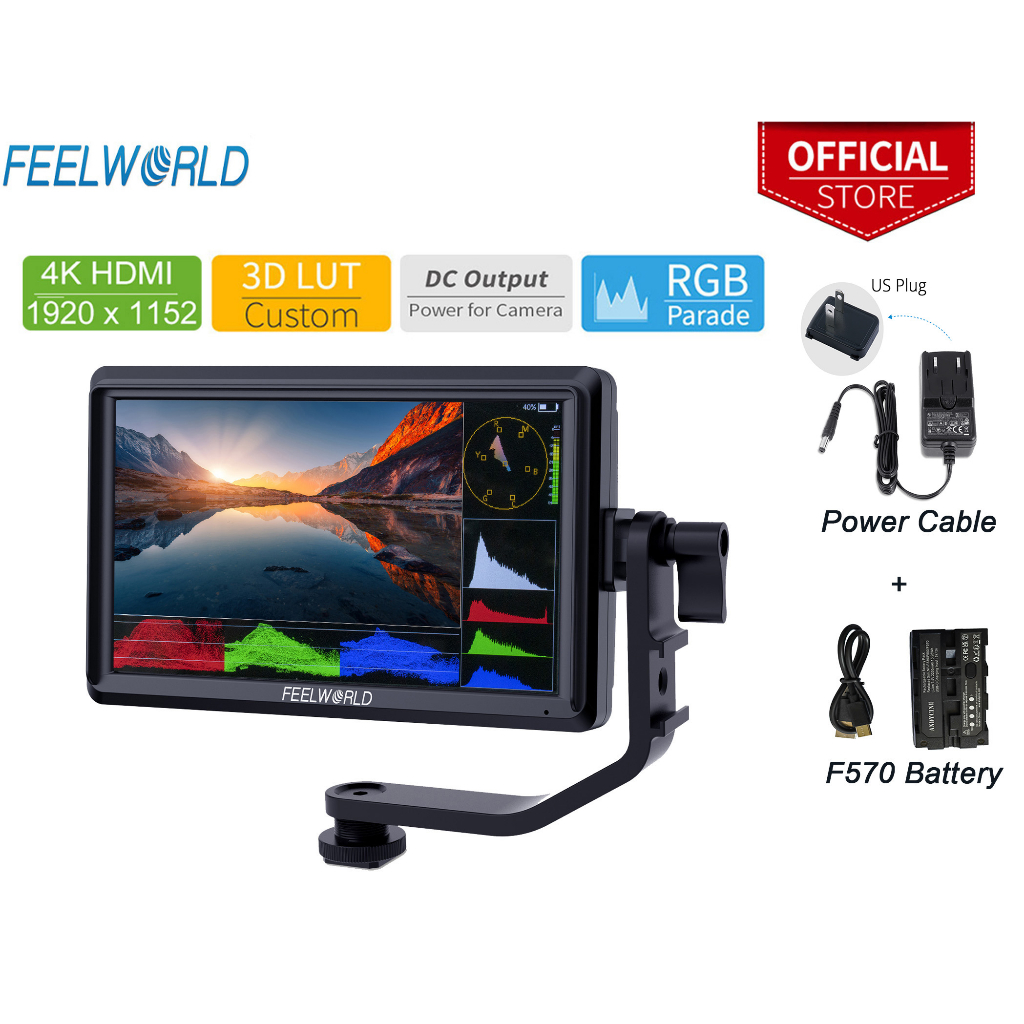 FEELWORLD FW568S 6-inch Full HD 1920x1080 IPS DSLR Camera Field Monitor ...