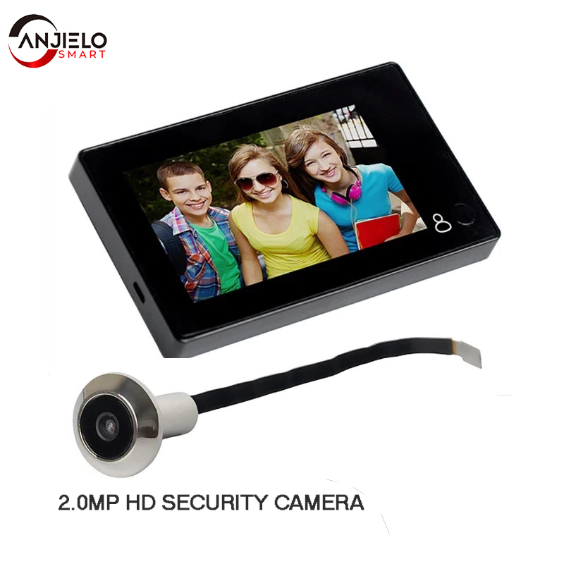 ANJIELO 4.3 Inch Smart Peephole Camera - 2.0MP HD, 145° Wide Angle ...