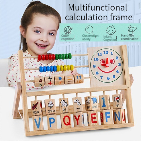 Wooden Multi-functional Flip Board Computing Rack Children's Digital ...