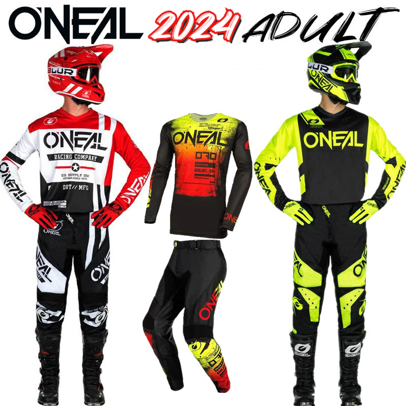ONEAL 2024 ELEMENT RACEWEAR BLACK/RED / NEON YELLOW GEAR COMBO ...