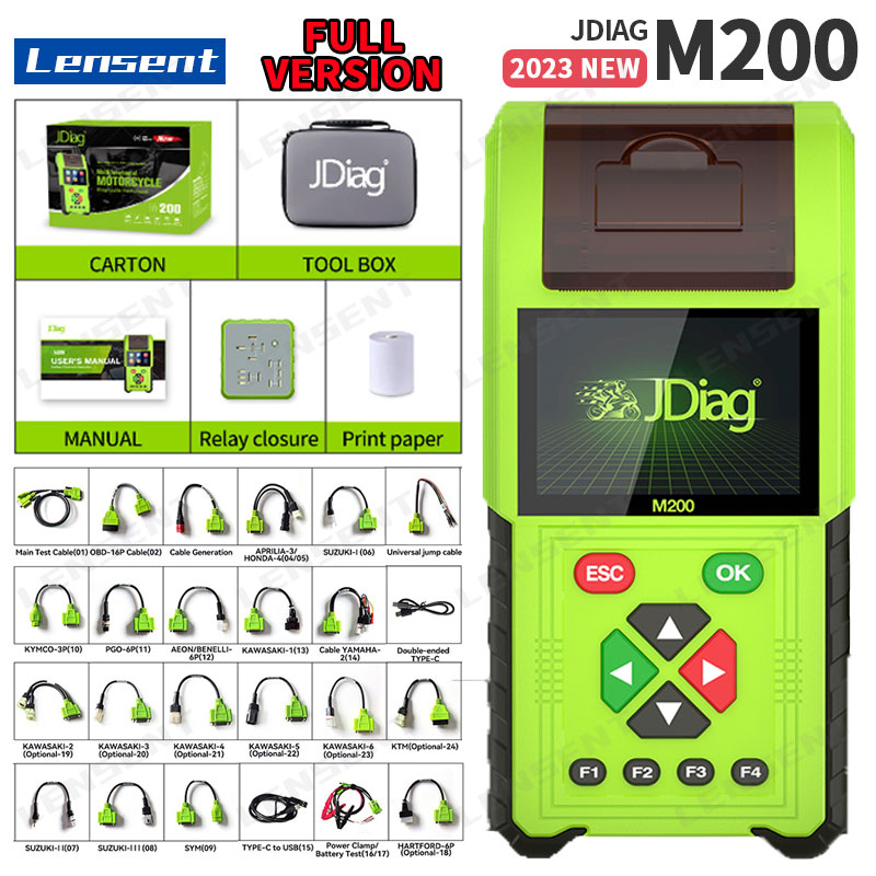 Lensent JDiag M200 Moto Scanner full version D87 D88 CO idle speed ...